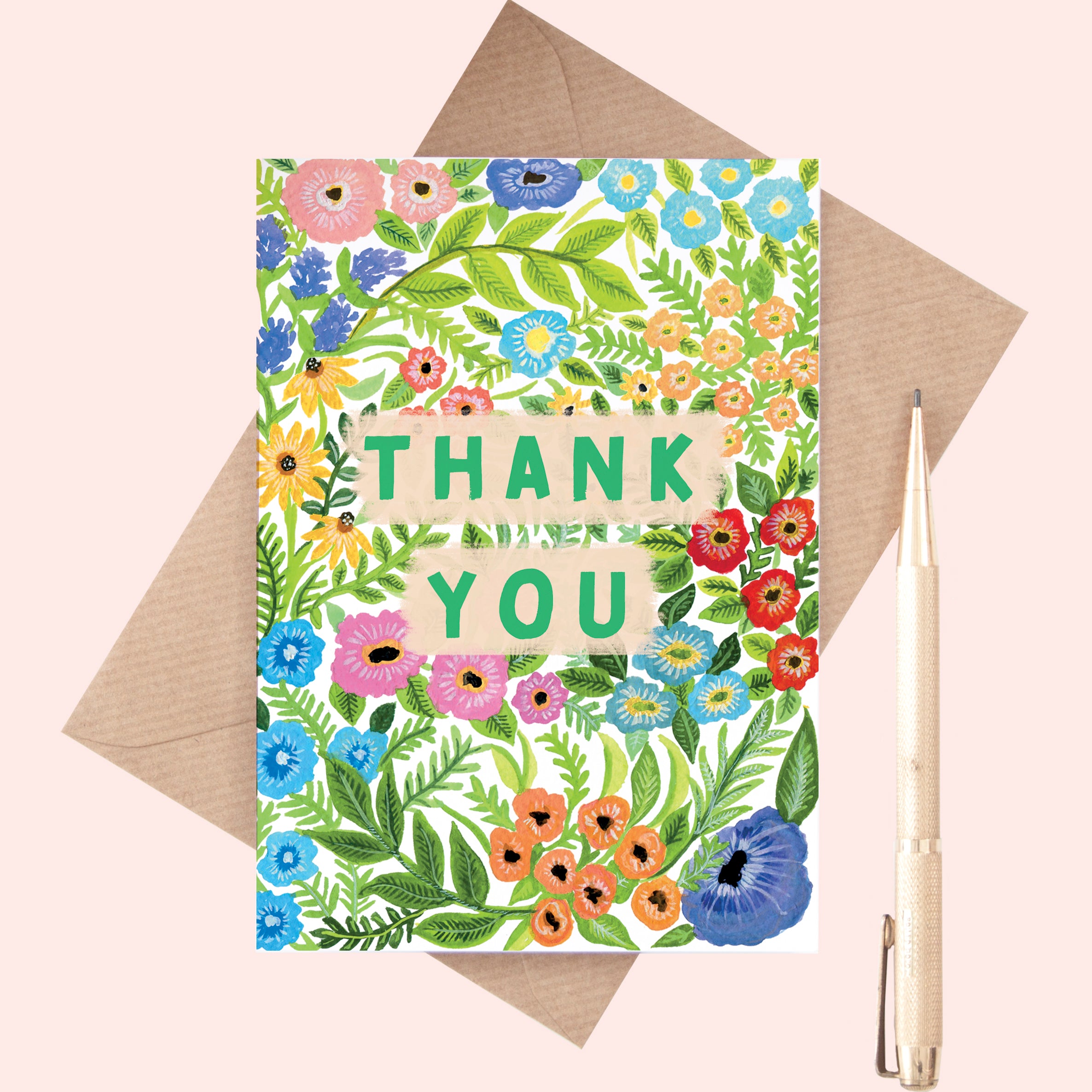 Floral Pattern Thank You Card – Little Paisley Designs